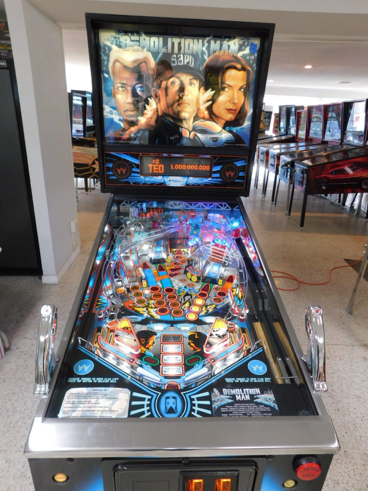 SOLD - 1994 Williams Demolition Man (#1) - Pinball Restorations, LLC.