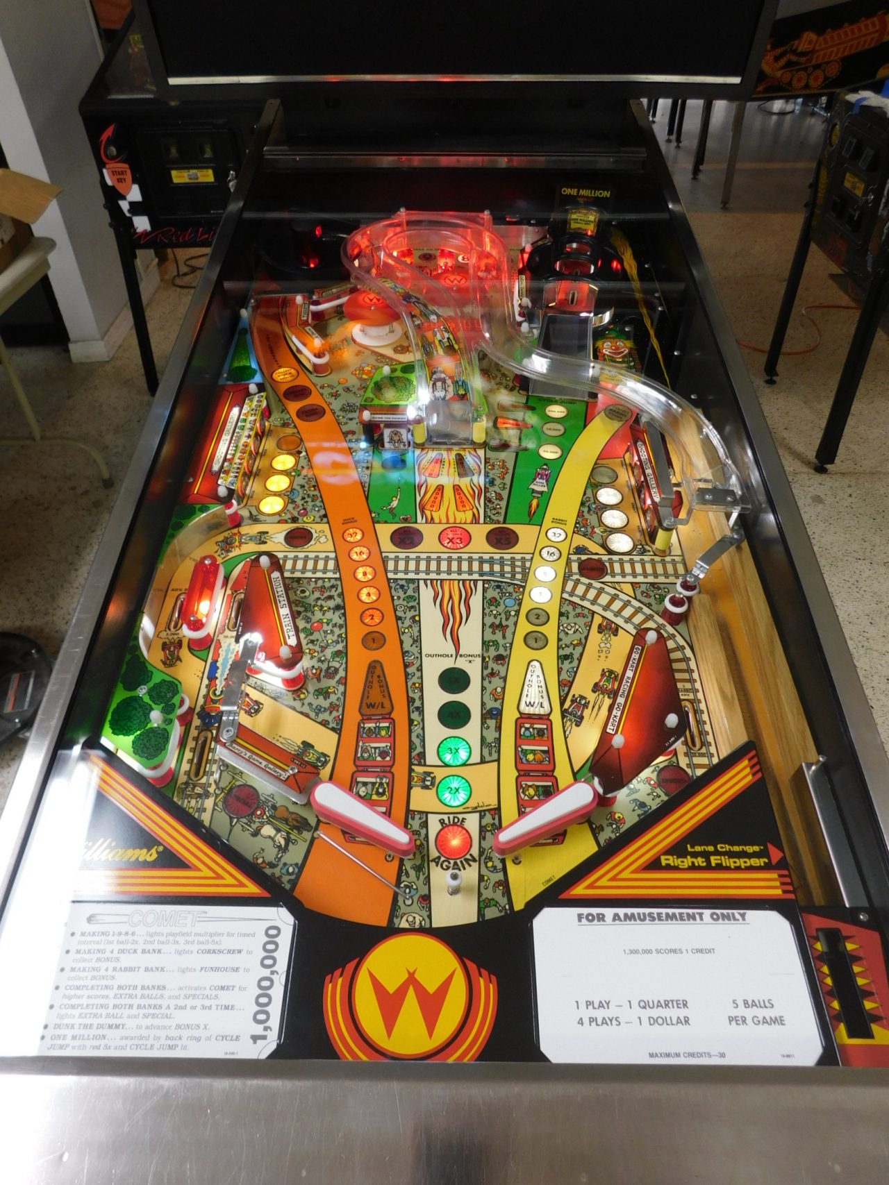 SOLD - 1985 Williams Comet (#2) - Pinball Restorations, LLC.