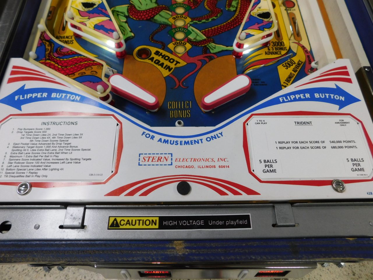 SOLD - 1979 Stern Trident (#1) - Pinball Restorations, LLC.