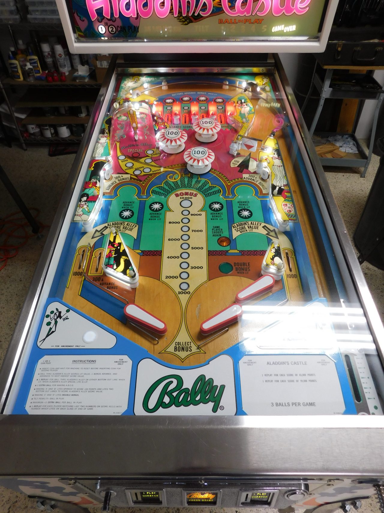 SOLD - 1976 Bally Aladdin's Castle - Pinball Restorations, LLC.