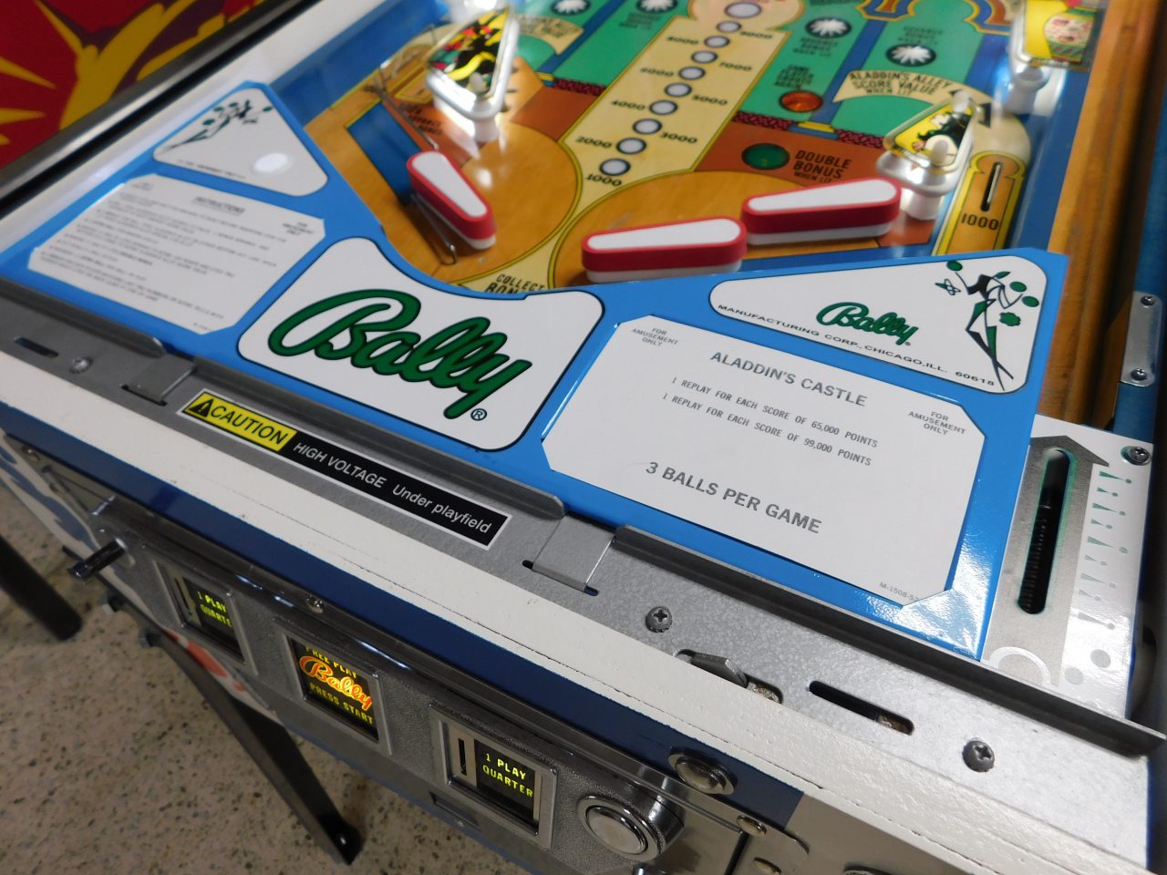 SOLD - 1976 Bally Aladdin's Castle - Pinball Restorations, LLC.