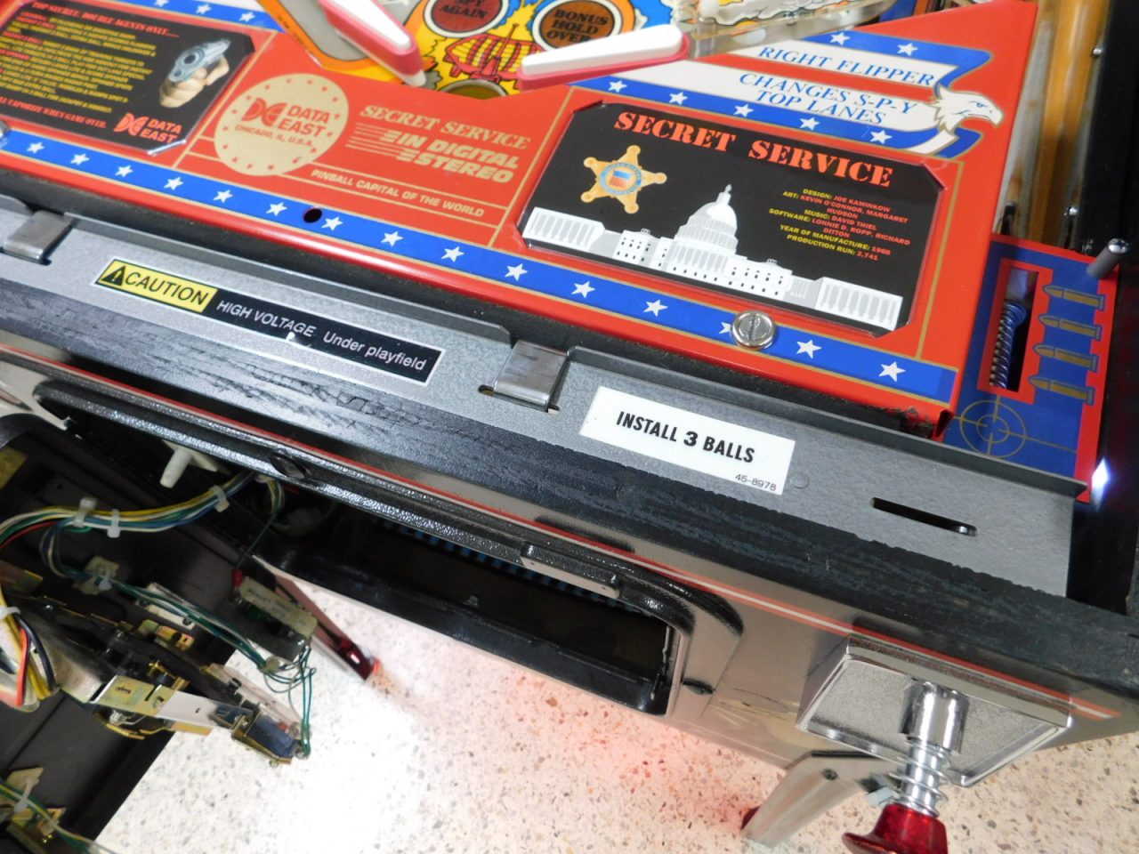SOLD - 1988 Data East Secret Service (#1) - Pinball Restorations, LLC.