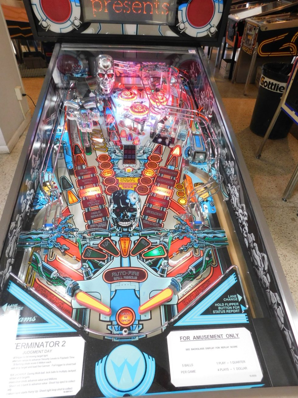 SOLD - 1991 Williams Terminator 2 (#1) (3 ball Multi-ball) (Chrome ...