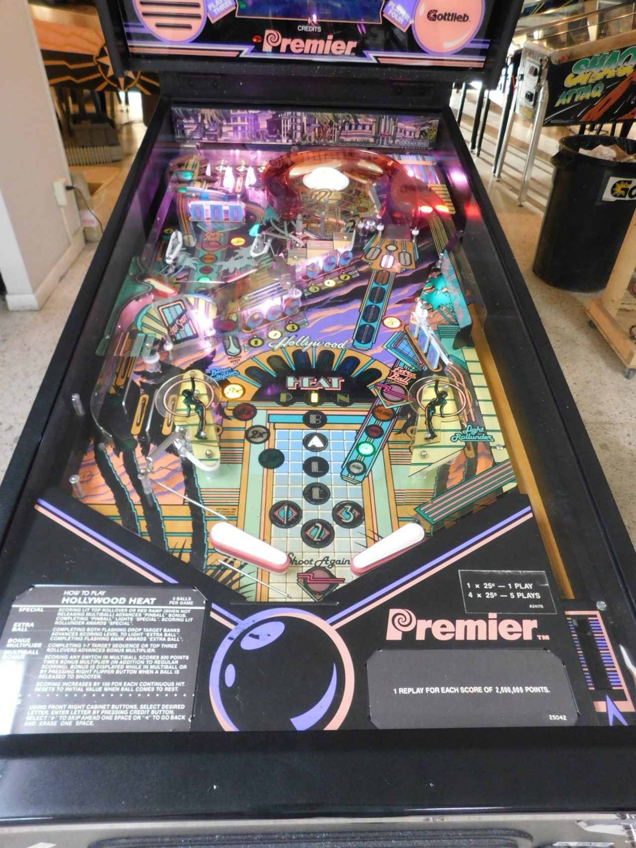 SOLD - 1986 Gottlieb Hollywood Heat (#5) (3 ball Multi-ball) (2 upper ...