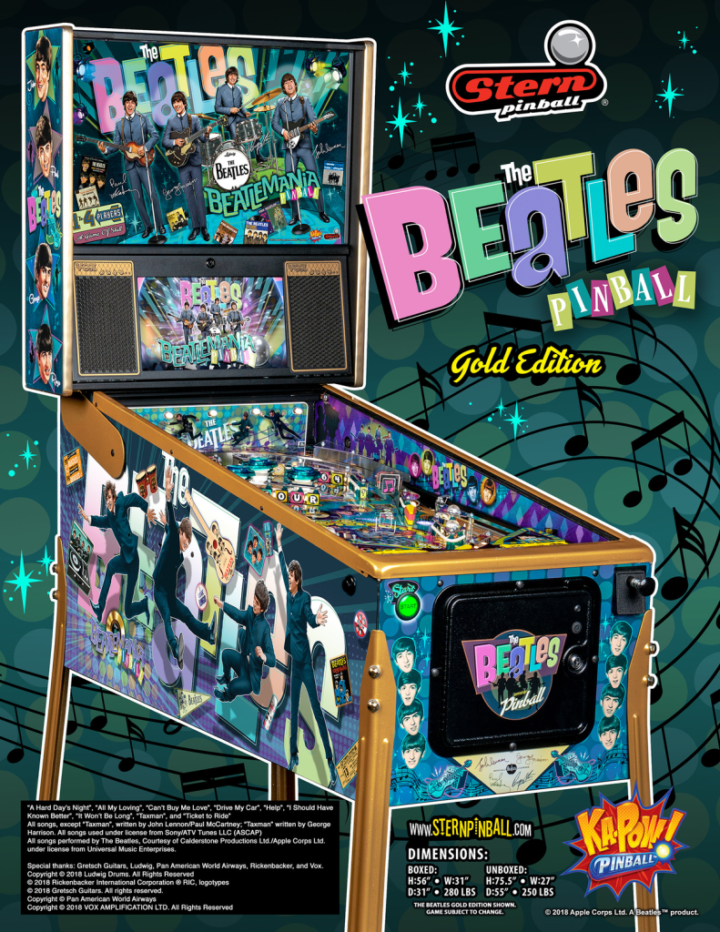2018 Stern The Beatles - Gold Edition Home Use Only (4 Multi-ball ...